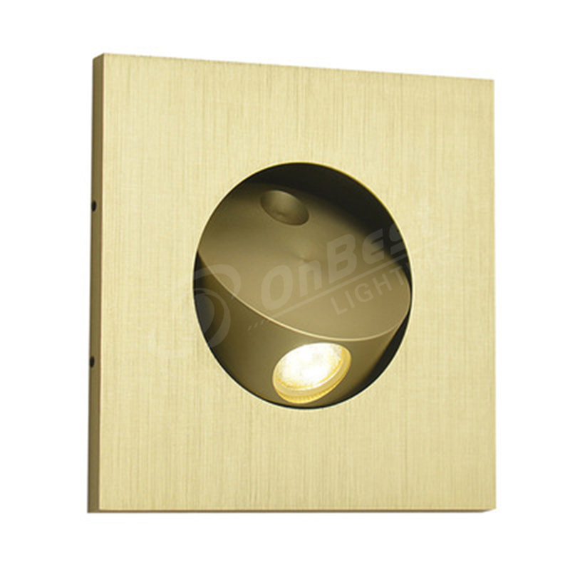 Invisible grey square shaped recessed LED light with horizontally ...